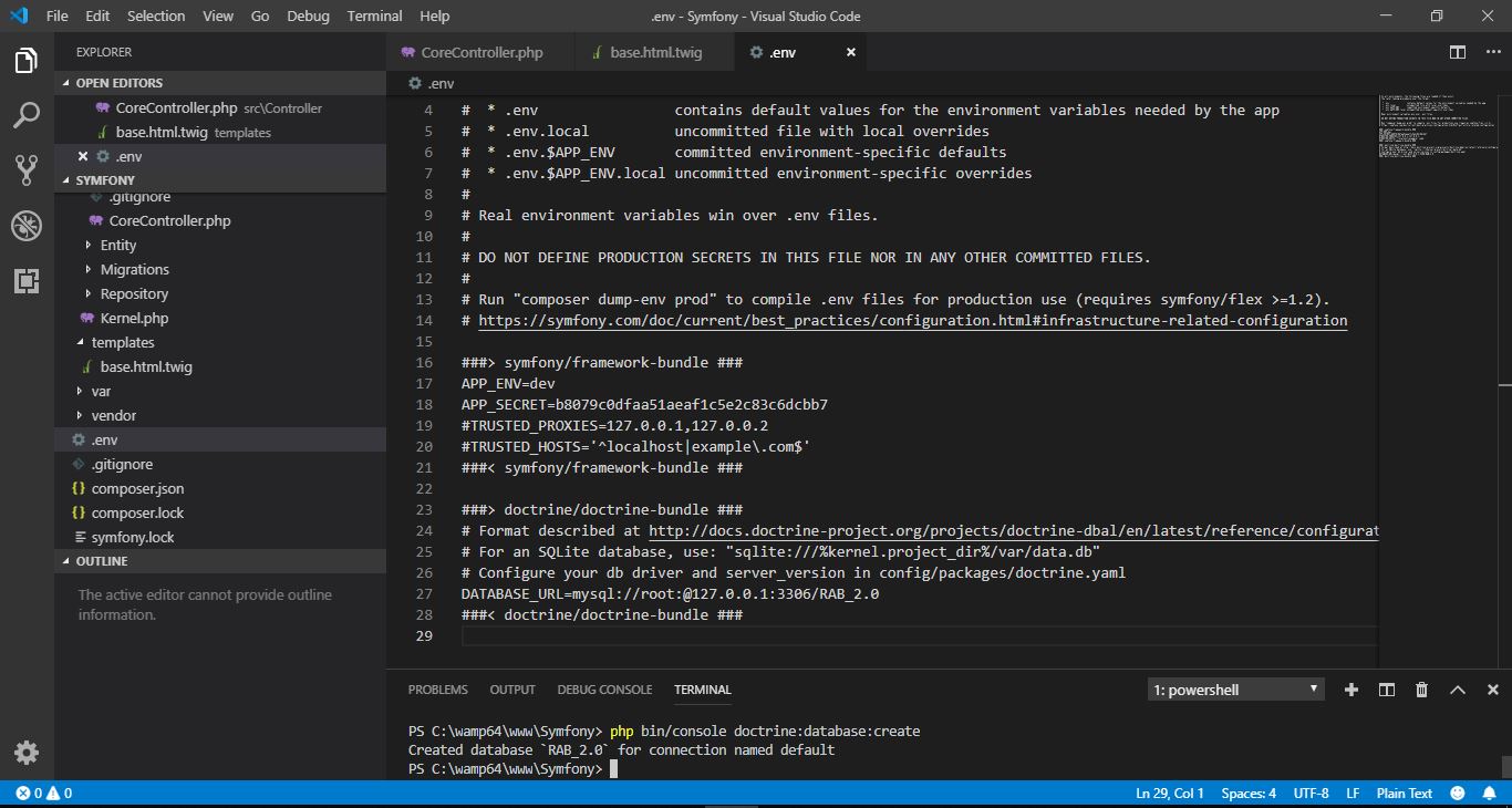 R Solu Symfony Base De Donn Es Introuvable Apr S Cr Ation Dans